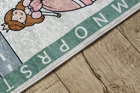 Dětský koberec protiskluzový BAMBINO 61430 šedý / růžový