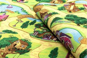 Vopi | Dětský koberec Pohádková vesnice - Kruh průměr 100 cm