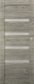 posuvné interiérové dveře do pouzdra EVORA model 4 Průchozí rozměr: 70 x 197 cm, Orientace dveří: Levé dveře, Dekor: Dub šedý