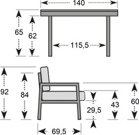 Doppler MANHATTAN zahradní sedací souprava 2+1+1+1