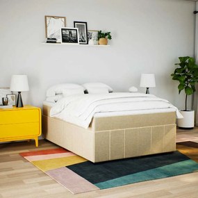 Box spring postel s matrací krémová 140x190 cm textil 3285475
