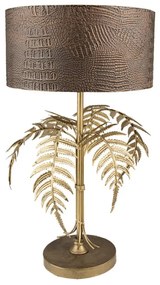 Bronzová antik stolní lampa s listy Georges – 30x53 cm