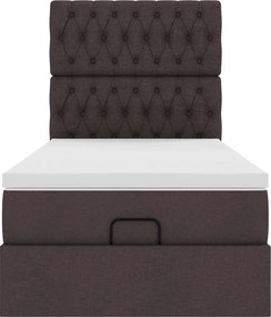 Osmanský postel s matrací tmavě šedá 90x200 cm textil 3313212