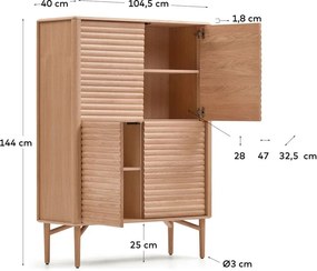 Skříňka v dekoru dubu v přírodní barvě 104,5x144x40 cm Lenon – Kave Home