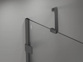 Mexen Lunar-B, pravé otočné sprchové dveře 125 cm, 8mm čiré sklo, grafitový profil, 832S-125-050-95-00-P