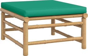 4dílná zahradní sedací souprava se zelenými poduškami bambus 3155171