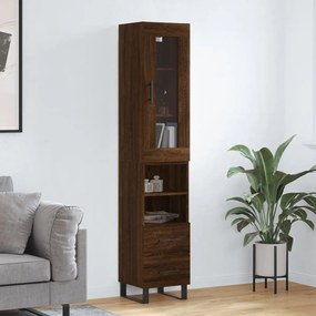 Skříň highboard hnědý dub 34,5 x 34 x 180 cm kompozitní dřevo