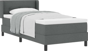 Postel s boxspringem s čelo Tmavě šedá 200 x 80 cm textil 3341070