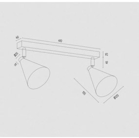 Argon 7147 - Bodové svítidlo LUCINDA 2xE14/7W/230V černá/zlatá