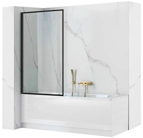 REA-K7390 - Vanová zástěna LAGOS 140x80 cm černá/čirá REA-K7390