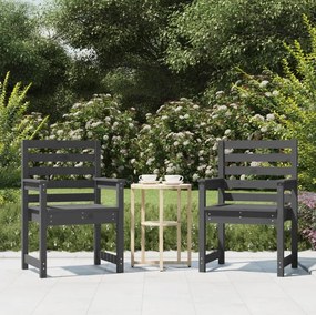 vidaXL Zahradní židle 2 ks černé 60 x 48 x 91 cm masivní borové dřevo [824058] Barva: Šedá borovice