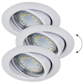 Rabalux LED zápustné bodové svítidlo Lite 3x3W | 720lm | 3000K | IP40 - set 3 svítidel, výklopné