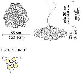 Slamp Závěsné svítidlo DRUSA Barva: sametová
