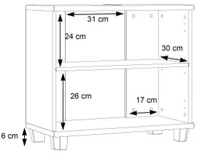 Koupelnová skříňka VENOM antracit/hnědá