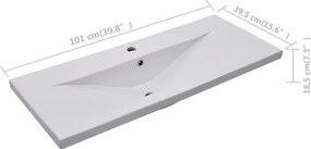 Zabudované umyvadlo 101 x 39,5 x 18,5 cm keramika bílé 145064