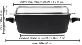 AMT Indukční titanový pekáč 33 x 21 x 11 cm / 5.5 l s víkem