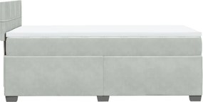 Box spring postel s matrací světle šedá 80 x 200 cm samet 3288462