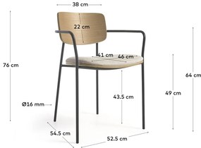 Jídelní židle v černo-přírodní barvě Maureen – Kave Home