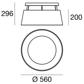 Stilnovo Oxygen_S, modré stropní svítidlo, 36W LED 3000K stmívatelné DALI, prům. 56cm