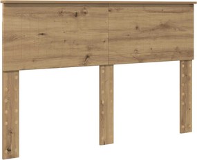 Rám postele Umělecký dub 140 x 190 cm Masivní borové dřevo 3410608