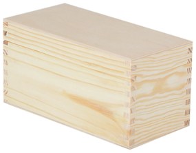 Dřevěná krabička s víkem - 20 x 10 x 10 cm, přírodní - 2. JAKOST!