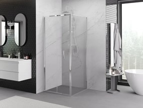 Mexen Exo, skládací sprchová kabina, dveře 110 cm + boční stěna 110 cm, transparentní sklo, chrom, 816-110-110-01-00