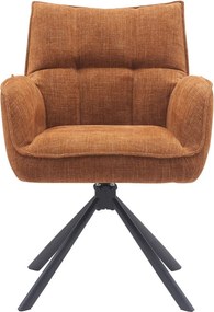 Oranžová čalouněná jídelní křesla v sadě 2 ks Marilla – Unique Furniture