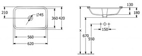 Villeroy & Boch Villeroy &amp; Boch ARCHITECTURA - Zápustné umyvadlo, 560x360x180 mm, bez přepadu, bílá Alpin CeramicPlus 5A7761R1