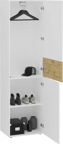 FMD Šatní skříň se 2 dveřmi 54,5 x 41,7 x 199,1 cm bílá a dub artisan [444219]
