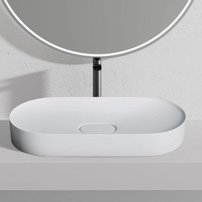 Rea iris, umyvadlo na desku z konglomerátu 700x355x105 mm, bílá matná, REA-U4305