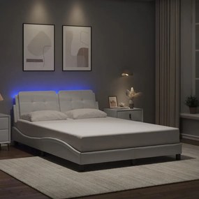 Rám postele s LED bez matrace Zadar bílý 140 x 190 cm 3214104