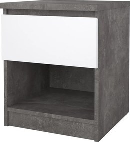 FALCO Noční stolek Simplicity 238 beton/bílý lesk