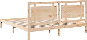 Prodloužený rám postele bez matrace 200 x 220 cm masivní dřevo 3309207