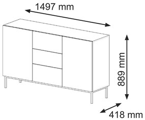 Komoda Rawy 2d3s (bílá). 1061147