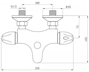 Baterie termostatická vanová, chrom