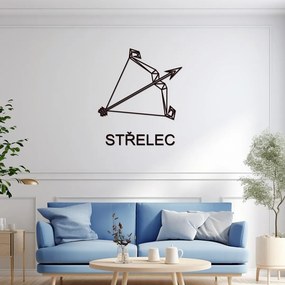 dřevo života Dřevěná samolepka na zeď STŘELEC Zvolte rozměr (cm): 40x30, Zvolte barvu dekoru: Černá