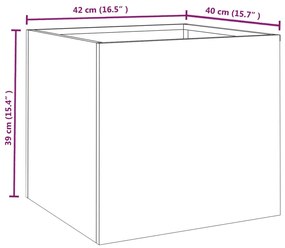 Truhlík 42x40x39 cm cortenová ocel - Default Title