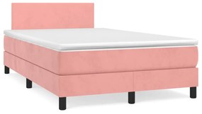 Box spring postel s matrací růžová 120x190 cm samet,  3269830