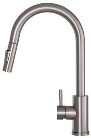 Gamma Taru Slim, vysoká dřezová baterie h-400, broušená ocel, GMA-BTS-IX