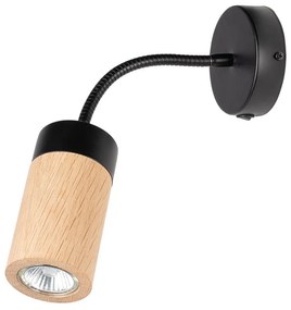 Nástěnné LED svítidlo ANNICK, 1xLED 5W (součást balení), dřevěné stínítko, olejovaný dub, B