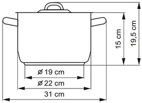 KOLIMAX - české nerezové nádobí Hrnec s poklicí KOLIMAX KLASIK 22 cm, 5,5 l