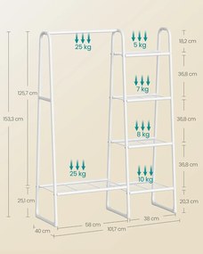 Stojan na oblečení Sivalo bílý