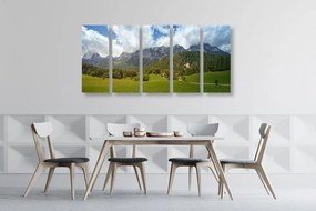5-dílný obraz malebné Rakousko - 200x100 cm