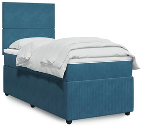 Box spring postel s matrací tmavě modrá 80 x 200 cm samet 3292188