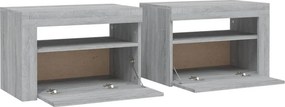 Noční stolky 2 ks s LED osvětlením šedé sonoma 60 x 35 x 40 cm 3144973