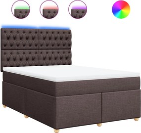 Box spring postel s matrací tmavě hnědá 160x200 cm textil 3293641