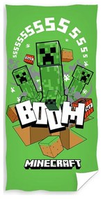 Carbotex Dětská osuška Minecraft Creeper Boom, 70 x 140 cm