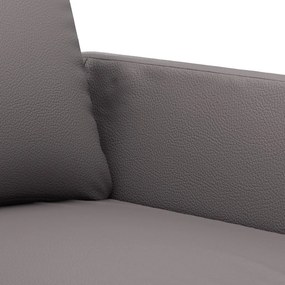 2dílná sedací souprava s poduškami šedá umělá kůže 3201762