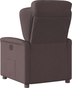 Elektrické polohovací křeslo tmavě hnědé textil 3303119