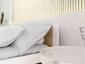 Postel IKAROS 80 x 200 cm, bílá/dub artisan Matrace: Matrace Coco Maxi 20 cm, Rošt: Bez roštu
